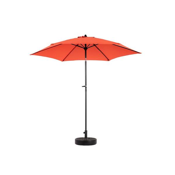 HOME FURNITURE HF INC 9 ft. Steel Push-Up Patio Umbrella in Orange ...