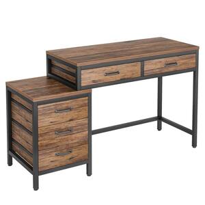 TRIBESIGNS WAY TO ORIGIN Cassey 51 in. Rectangular Gray Wood 5 Drawer ...