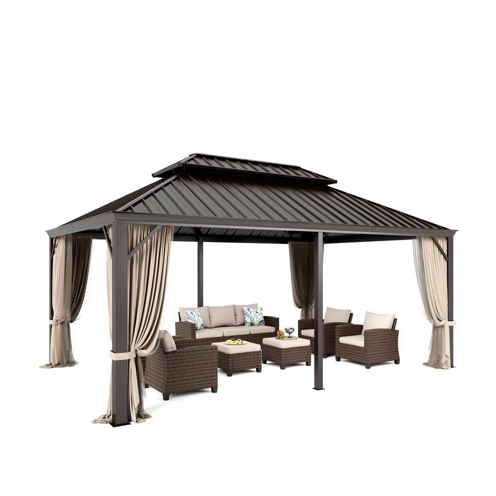 Reviews for PHI VILLA 12 ft. x 18 ft. Gakvanized Steel Hardtop Gazebo ...