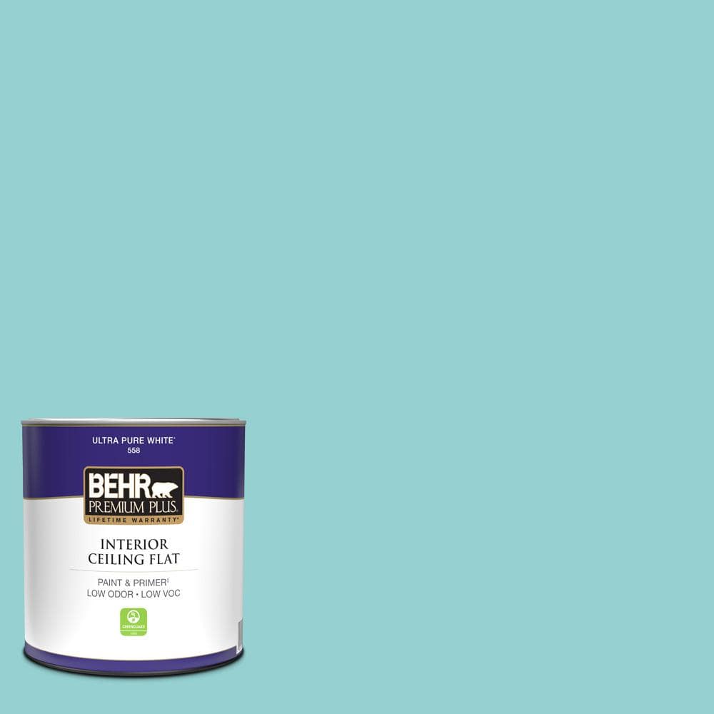 BEHR PREMIUM PLUS 1 qt. #M460-3 Big Surf Ceiling Flat Interior Paint ...