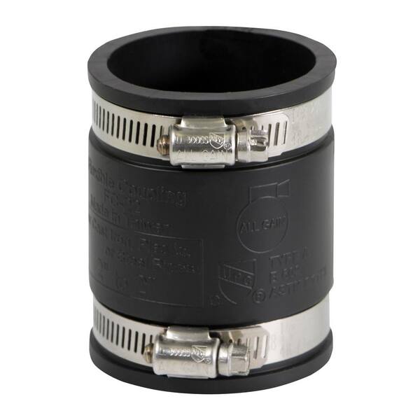 The Plumber's Choice 2 in. PVC Flexible Coupling with Stainless Steel ...