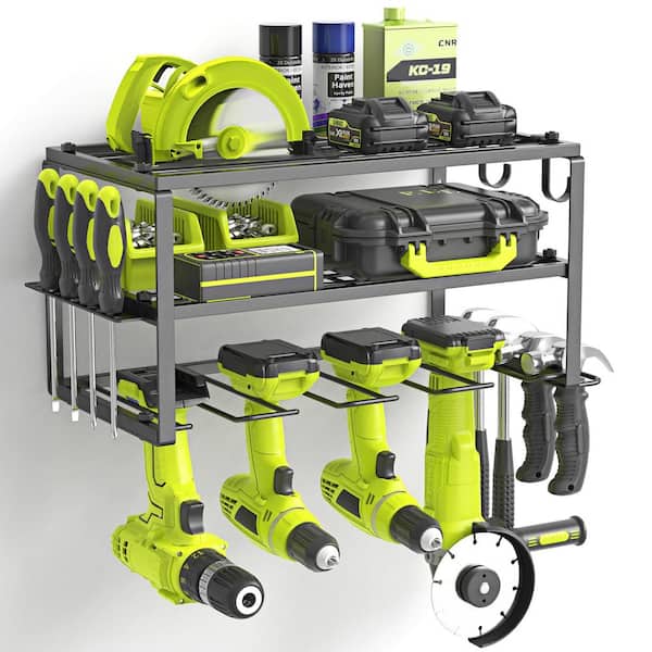 Angel Sar Heavy Duty Iron Power Tool Organizer, Wall Mounted 3 Layers ...
