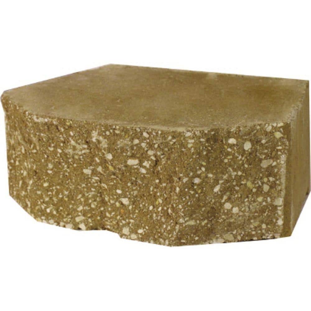 12 in. x 8 in. x 3.5 in. Tan Concrete Retaining Wall Block 16204475 ...