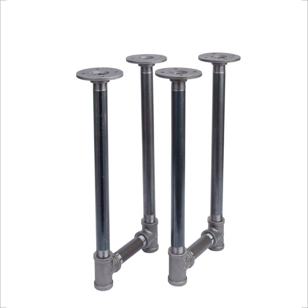 PIPE DECOR 3/4 in. x 1.3 ft. Heavy-Duty Industrial Black Steel Pipe "U ...