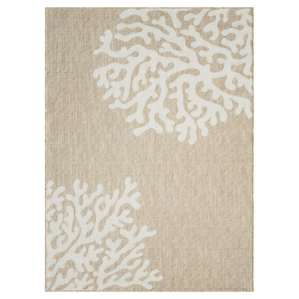 Camila Coastal Reef Beige/Ivory 6 ft. 6 in. x 9 ft. Rectangle Indoor ...