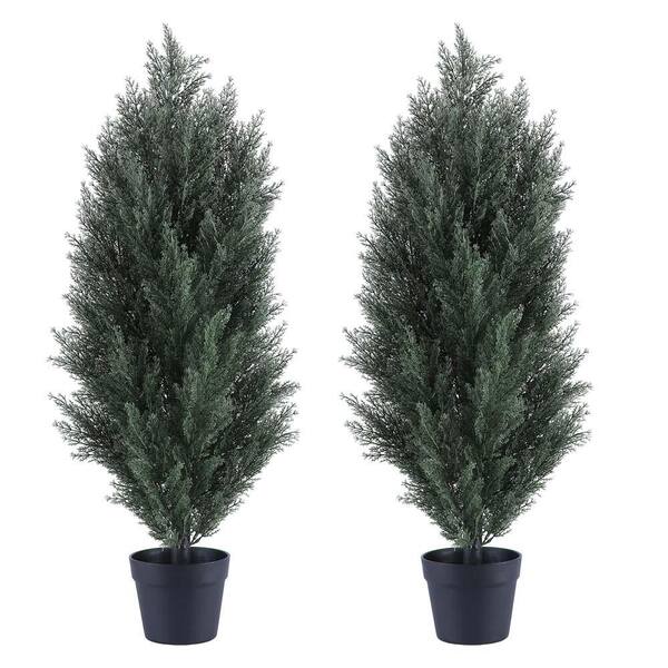 2.95 ft. Artificial Pine Tree,Artificial Topiary Tree,UV Resistant ...
