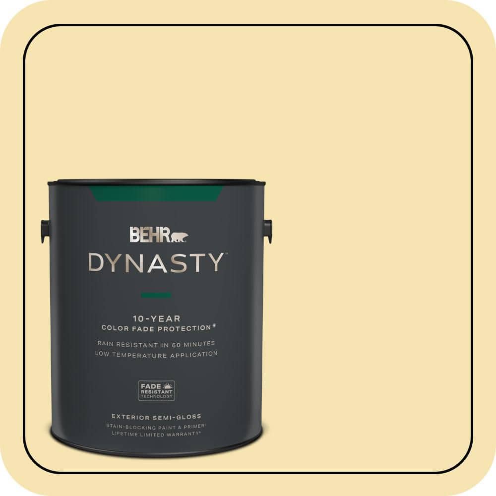 BEHR DYNASTY 1 gal. #370C-3 Sweet Corn Semi-Gloss Exterior Stain ...