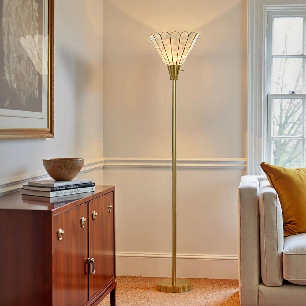 StyleCraft Verity 71 in. Polished Brass 1-Light Standard Floor Lamp ...