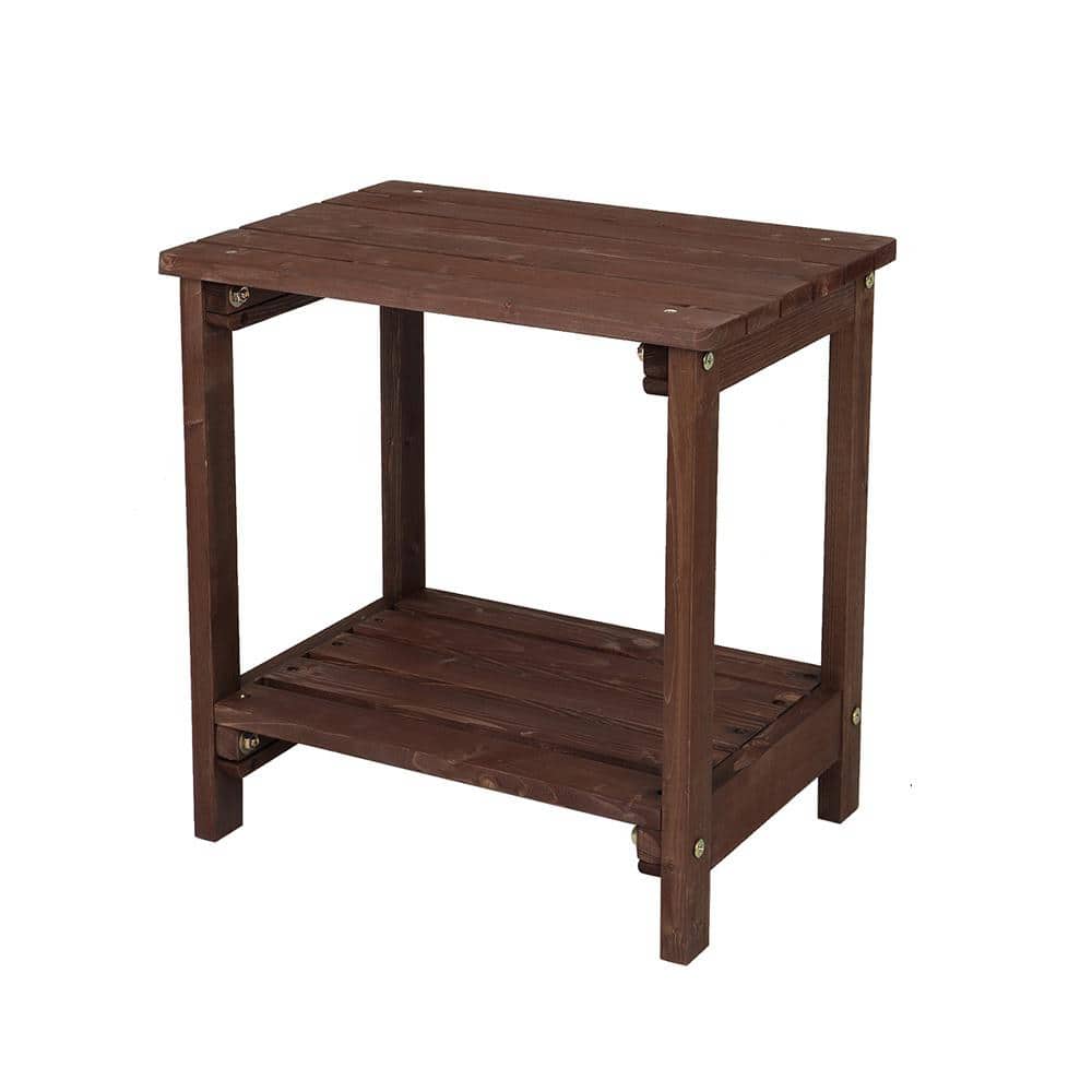 cenadinz Wood Outdoor Side Table Rectangular H-D0102HEVWSW - The Home Depot