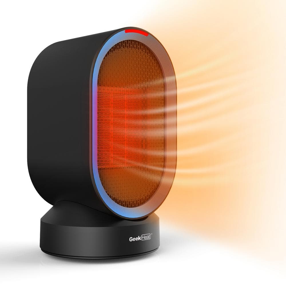 Geek Heat 600-Watt Electric Personal Ceramic Oscillating Space Heater ...