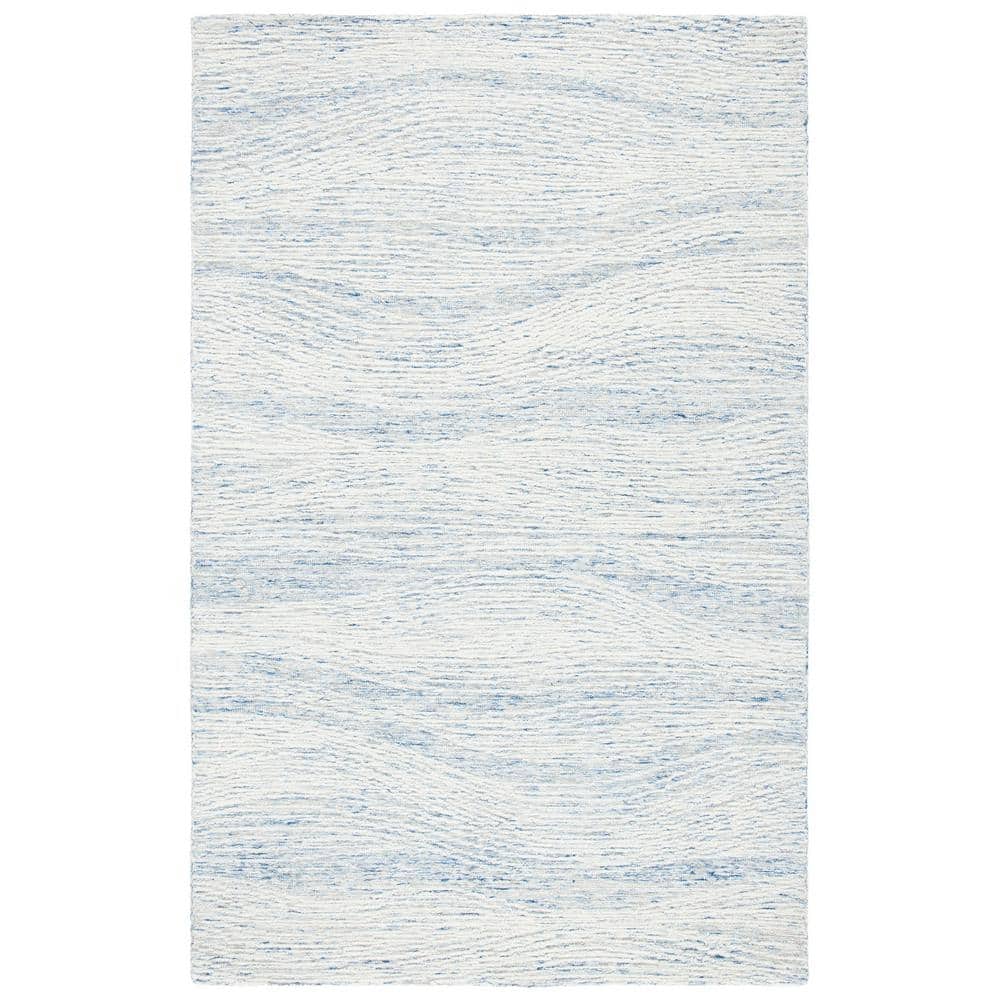 SAFAVIEH Metro Light Blue/Ivory 5 ft. x 8 ft. Abstract Waves Area Rug ...
