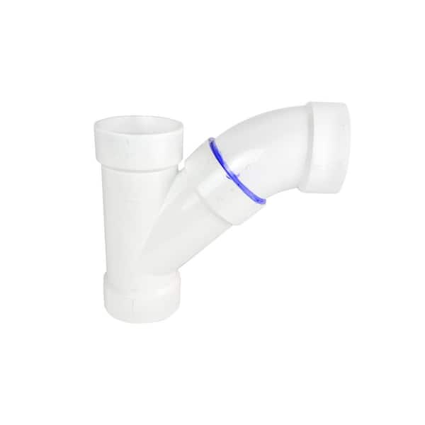 PLUMBFLEX 3 in. PVC DWV 2-Piece Combination Wye & 1/8 Bend 45° Elbow ...