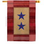 Breeze Decor 28 in. x 40 in. 2 Star Service House Flag 2-Sided Armed ...