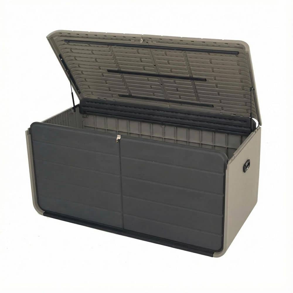 Tenleaf 160 Gal. Resin Deck Box, Lockable and Waterproof Large Heavy ...