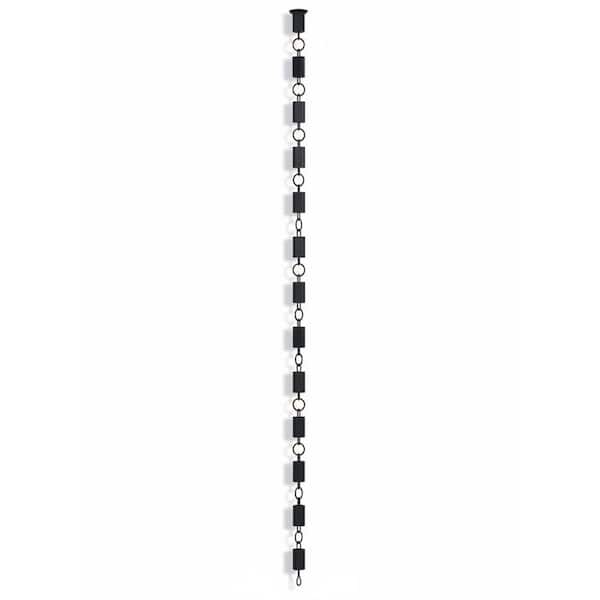Cylinder series 8.5 ft. Black Household Aluminum Decorative Rainwater ...