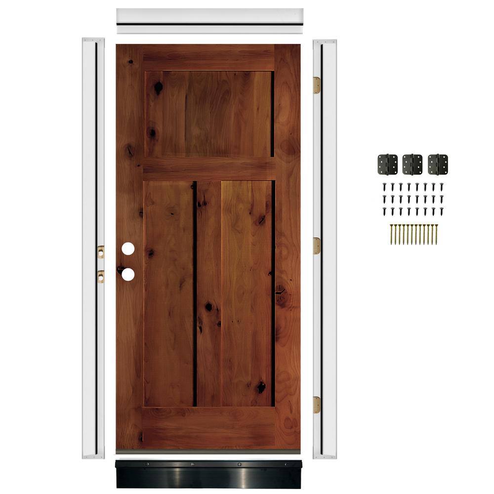 Krosswood Doors Ready-to-Assemble 36 in. x 80 in. Knotty Alder 3-Panel ...