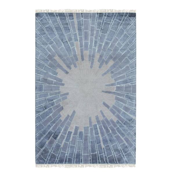 EORC Gray 6 ft. x 9 ft. Hand-Knotted Wool Modern Oushak Area Rug ...