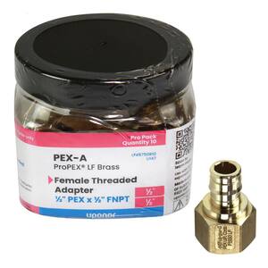 Uponor ProPEX 1/2 in. PEX-A Expansion Barb x 1/2 in. NPT Lead-Free Brass Female Threaded Adapter ...