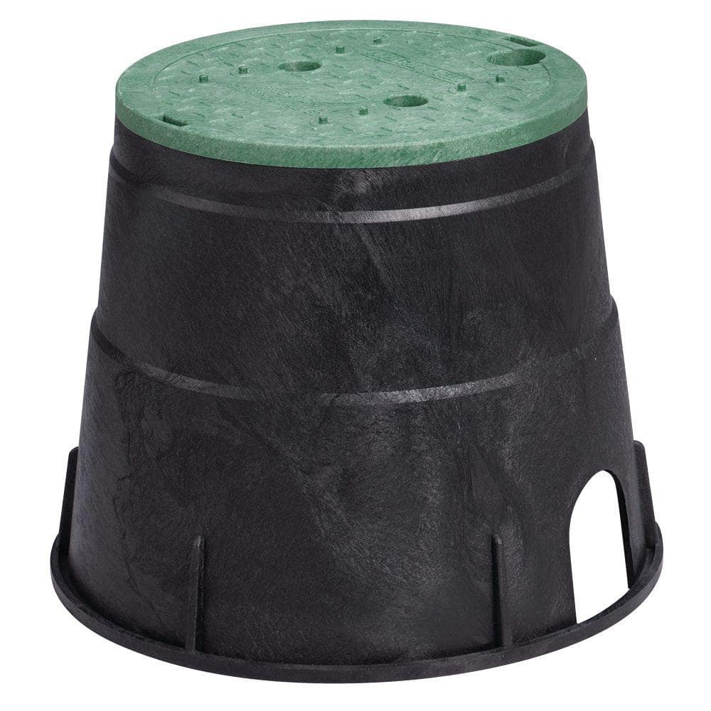 Orbit 10 in. Round Valve Box in Black/Green 53211 - The Home Depot