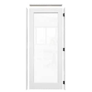 ARK DESIGN 24 in. x 80 in. 10-Lite Clear Glass Right-Hand White Solid ...