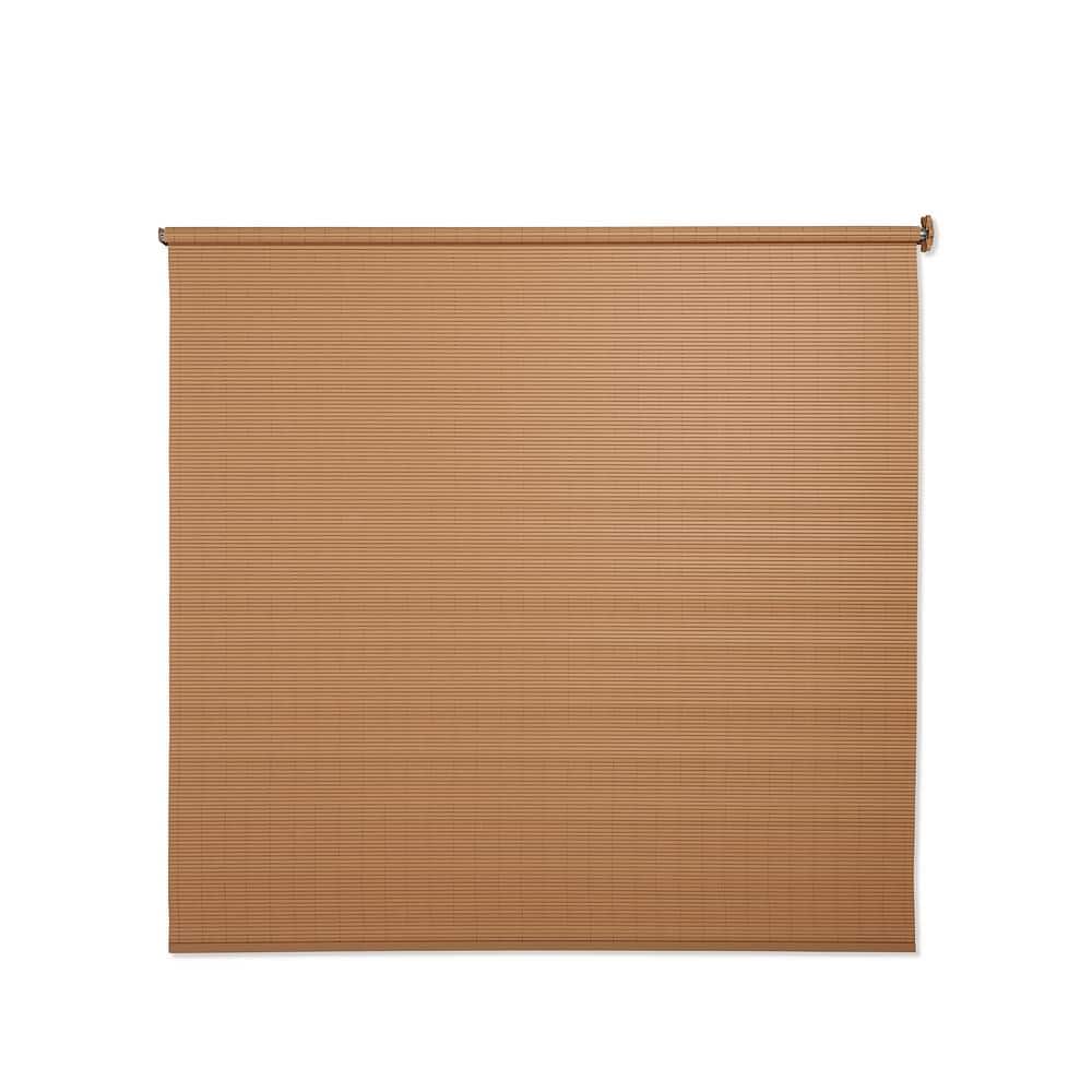 Coolaroo Tan Cordless Wheel-Operated Light Filtering PVC Exterior Shade ...