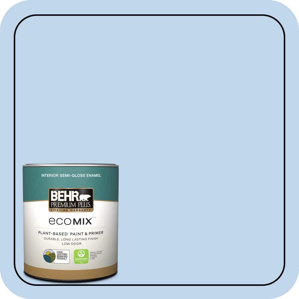 BEHR PREMIUM PLUS 1 qt. #570A-3 Pacific Panorama Semi-Gloss Enamel ...