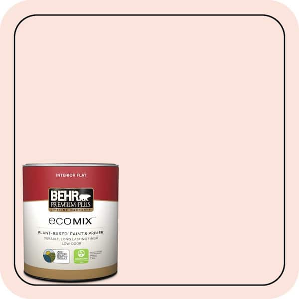 BEHR PREMIUM PLUS 1 qt. #180A-1 Cloud Pink Flat EcoMix Plant-Based ...