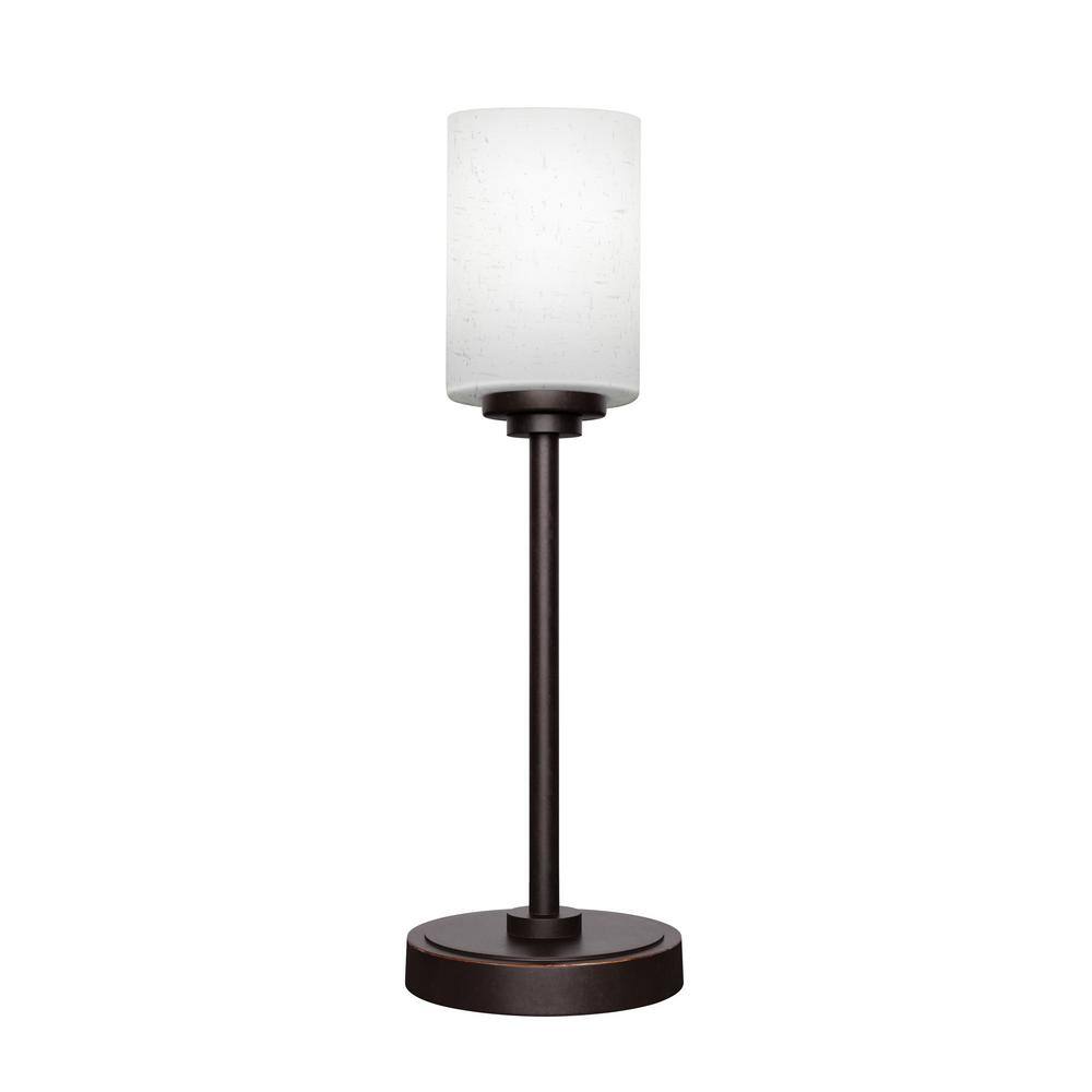 Lighting Theory Quincy 17.5 in. Dark Granite Accent Lamp with White ...