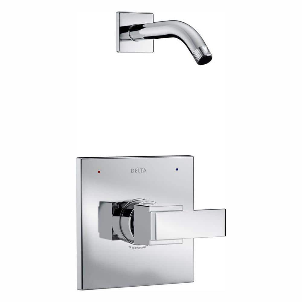 Delta Ara 1-Handle Wall Mount Shower Faucet Trim Kit in Chrome (Valve ...