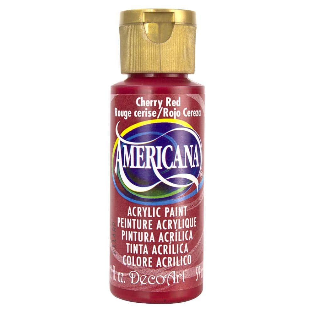 DecoArt Americana 2 oz. Cherry Red Acrylic Paint DA159-3 - The Home Depot