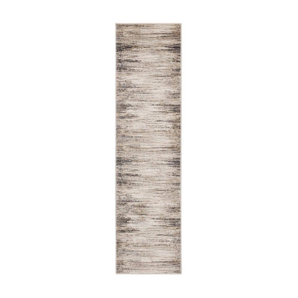 Mohawk Home Clinton Cream 2 ft. x 10 ft. Modern Contemporary Abstract ...
