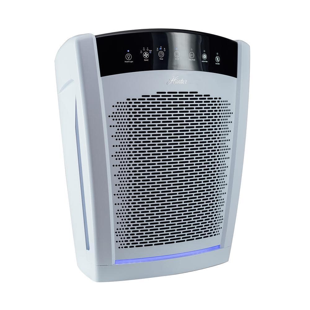Hunter True HEPA Large Console Air Purifier HP800WH - The Home Depot