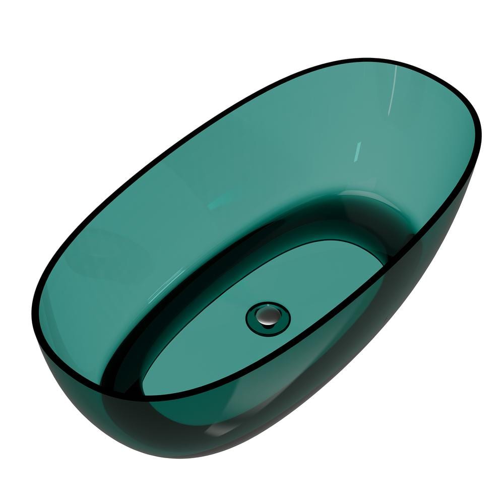 Boyel Living Modern 59 in. x 30 in. Soaking Transparent Resin Bathtub ...