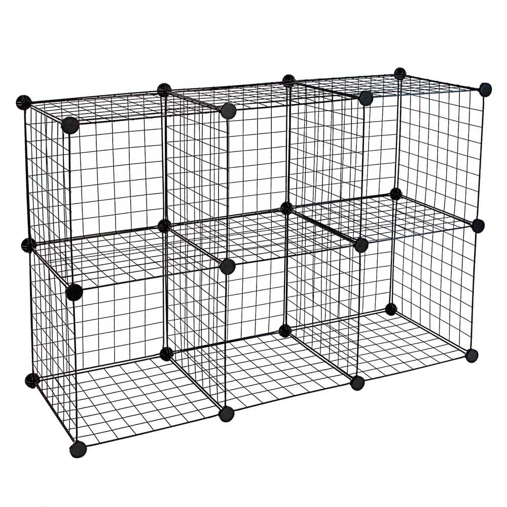 mount-it! 1 Gal. Wire Storage Cubes 6-Cube Metal Grid Organizer WI-4012 ...