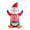 Home Accents Holiday 6 ft. Animated Inflatable Shivering Penguin Ice ...
