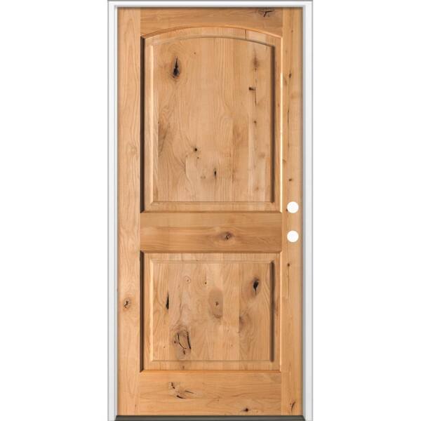 Krosswood Doors 30 in. x 80 in. Rustic Knotty Alder 2-Panel Arch Top ...