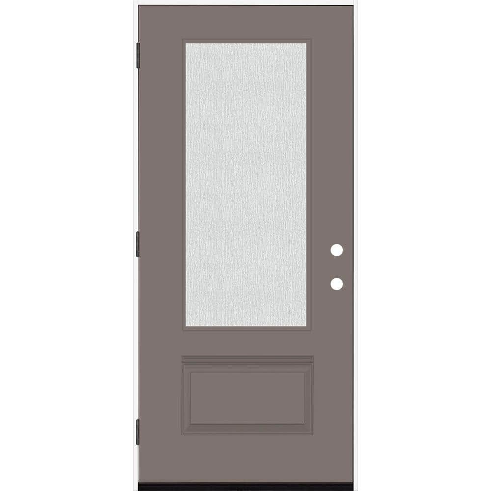 Steves & Sons Legacy 36 in. x 80 in. 3/4 Lite Rain Glass RHOS Primed ...