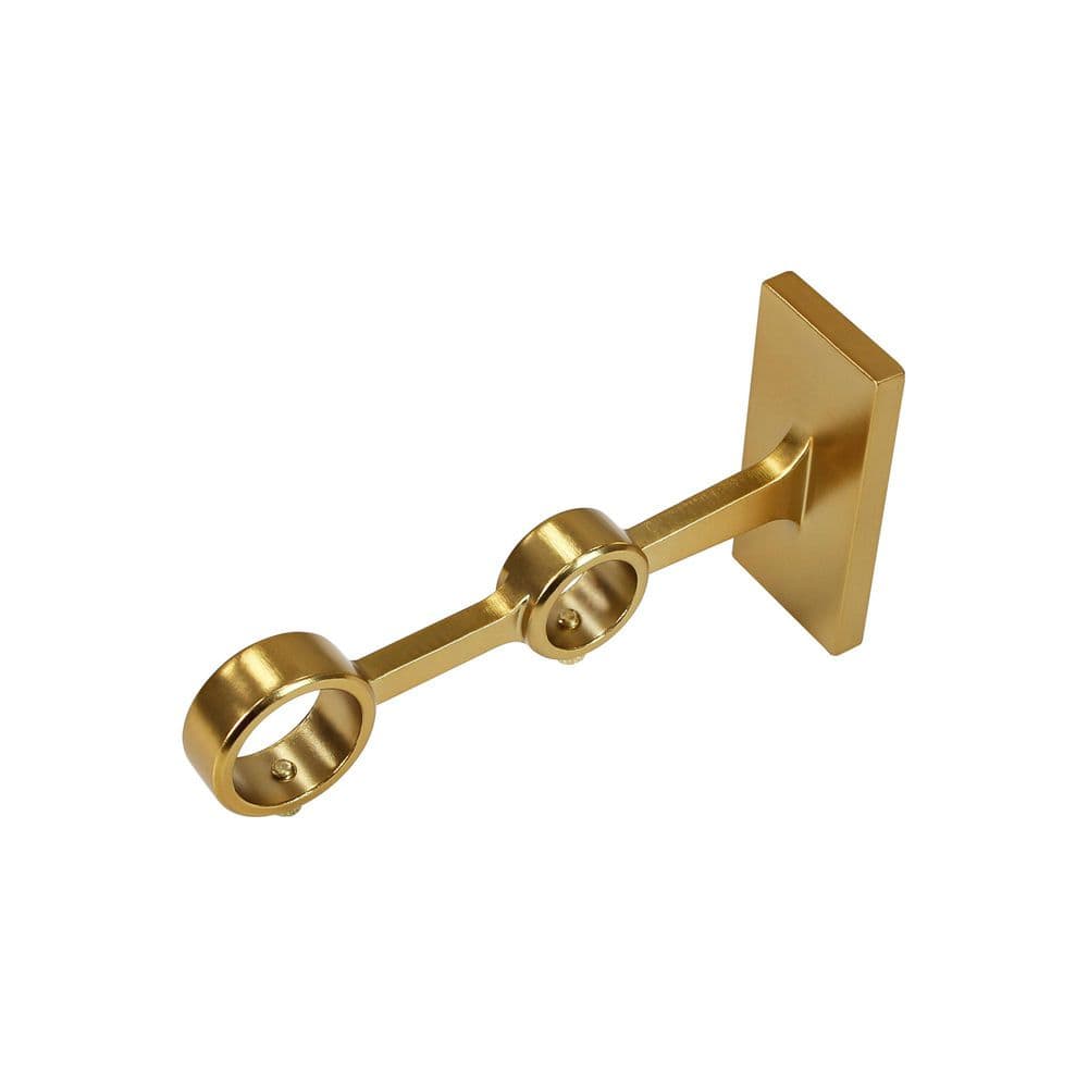 Lumi Home Furnishings Lumi Gold Steel Double 1 in. Curtain Rod Bracket ...