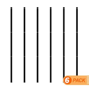 Slipfence 3 in. x 3 in. x 12 ft. 4 in. Black Powder Coated Aluminum ...