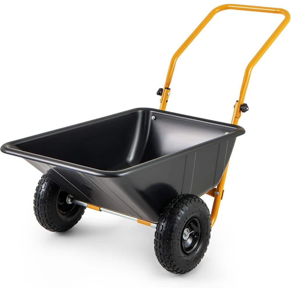 AOPSPS Wheel Wheelbarrow Garden Utility Cart with Pneumatic Tires ...