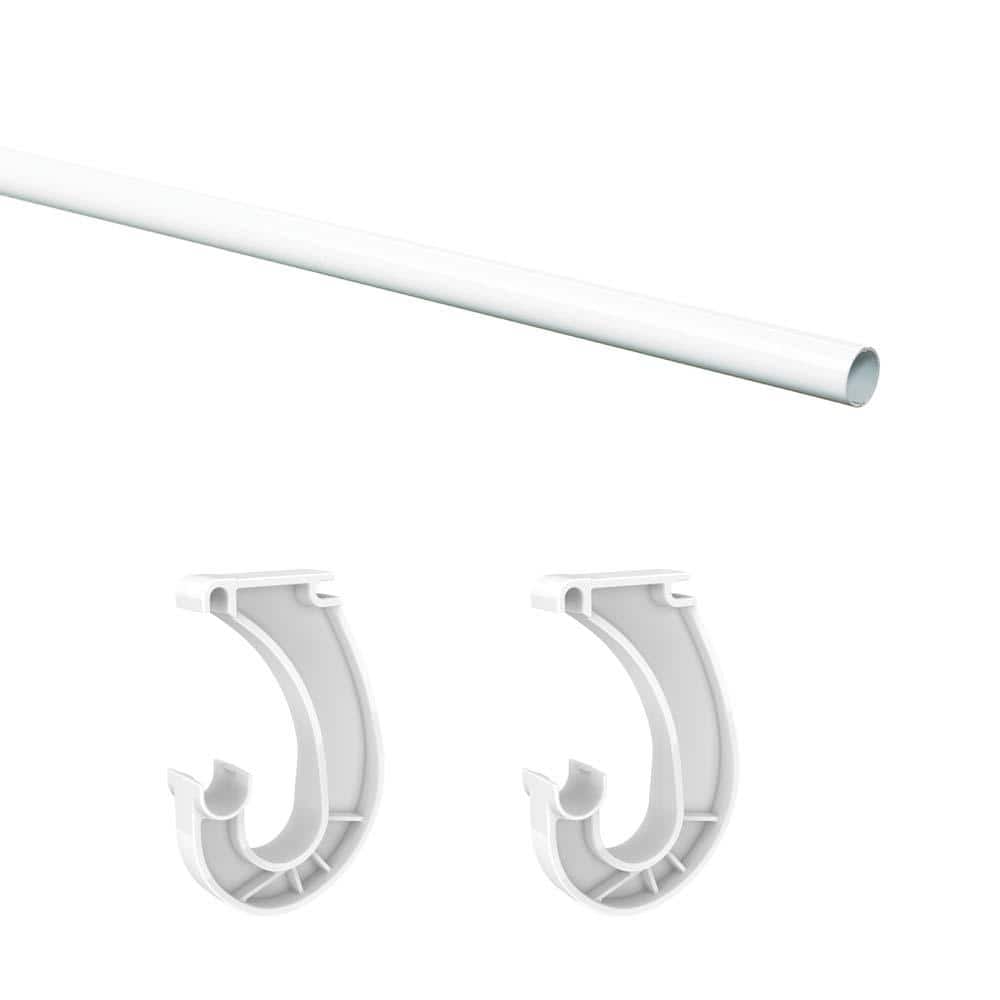 ClosetMaid SuperSlide 48 in. Hanging Closet Rod (1 Piece) and 6 in. x 1 ...