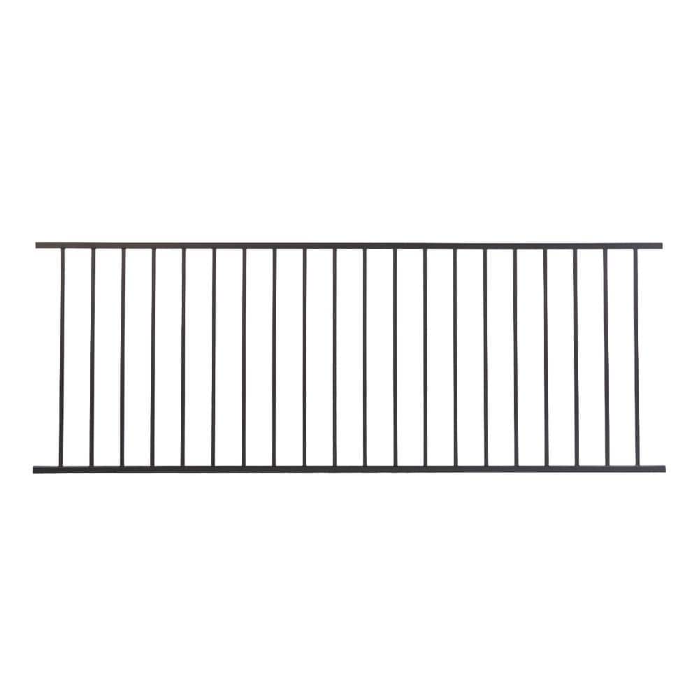 FORTRESS Fe26 40 in. H x 8 ft. W Black Steel Railing Level Panel ...