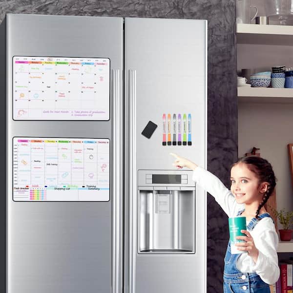 Afoxsos 1-Pack Dry Erase Calendar Weekly and Monthly Self-Adhesive ...