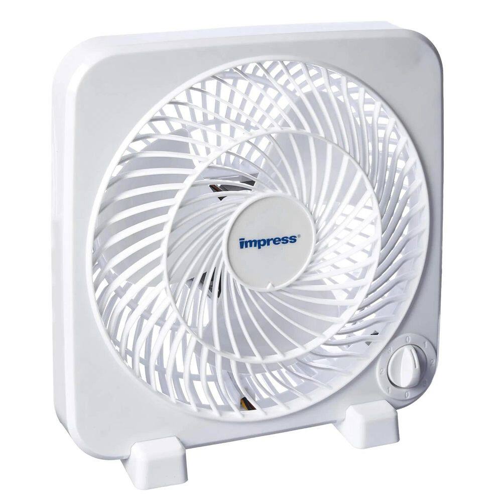 Tidoin 9 in. 3 Fan Speeds Box Fan in White JupG-YDD0-1I2 - The Home Depot