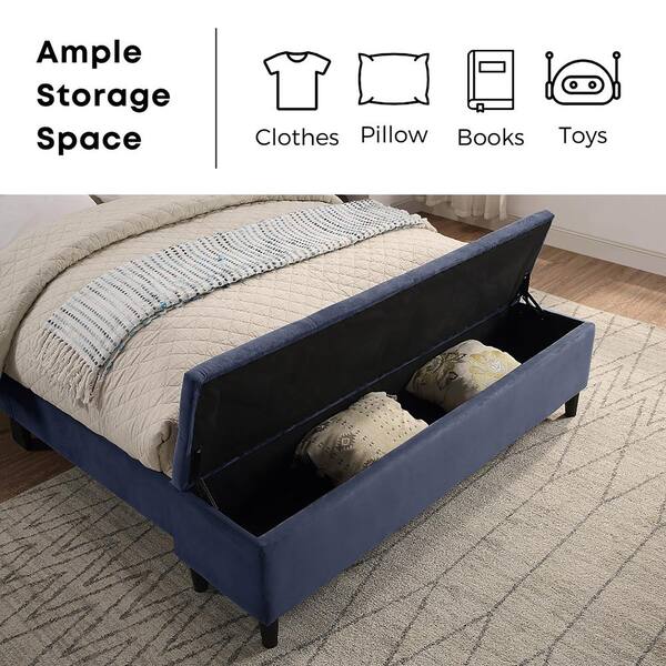 Bed frame with bench store