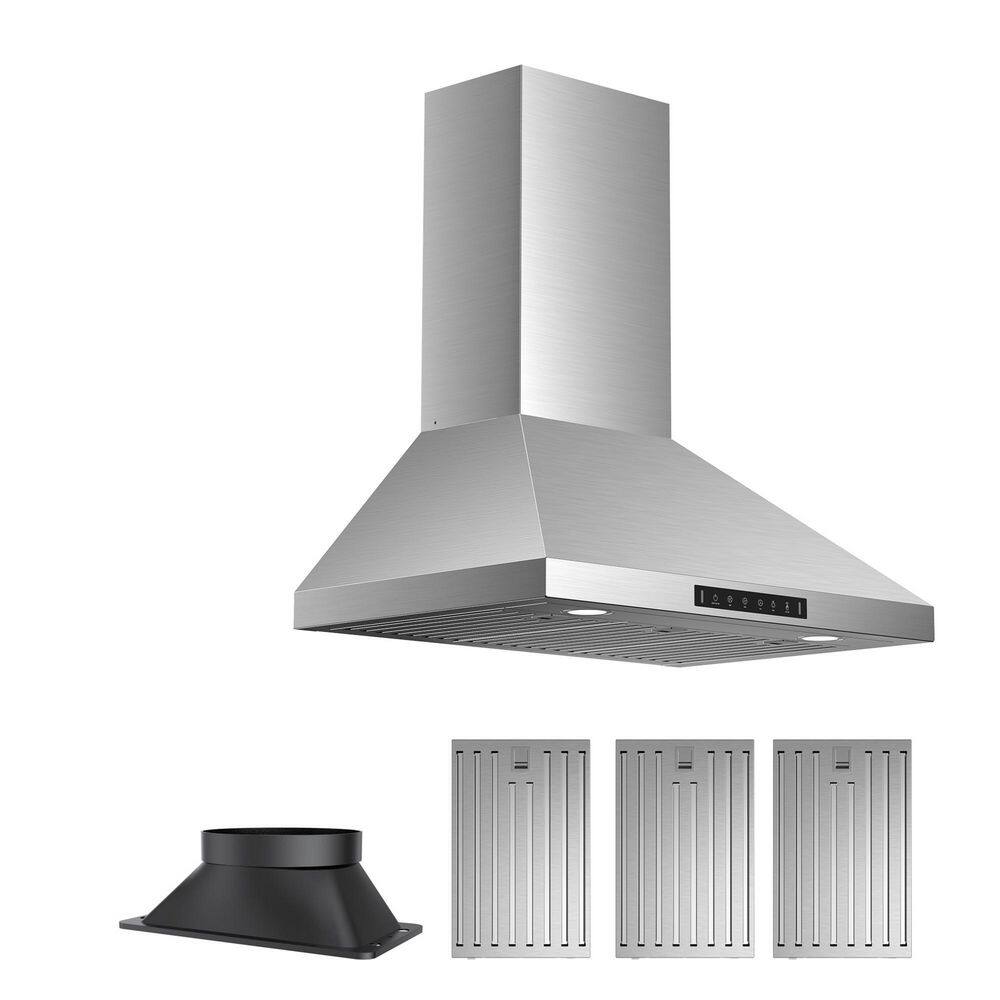 VIKIO 30 in 900CFM Convertible Wall Mount Range Hood in Stainless Steel ...
