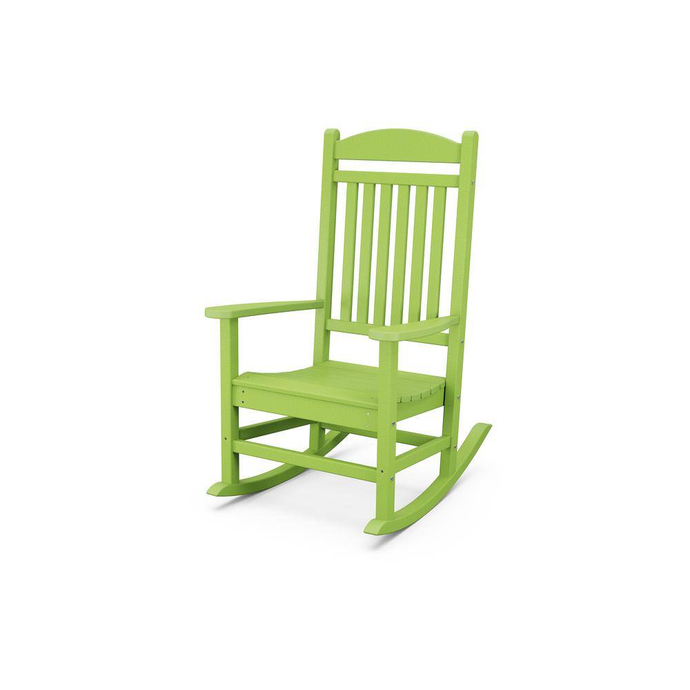 POLYWOOD Grant Park Lime Plastic Outdoor Rocking Chair R105LI - The ...