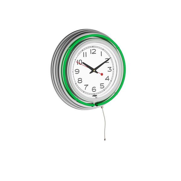 Lavish Home Green Analog 14 in. Neon Wall Clock 99-1099GRN-HD - The ...
