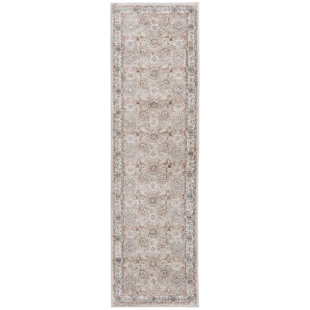 Home Decorators Collection Reynell Gray Doormat 2 ft. x 7 ft. Floral ...