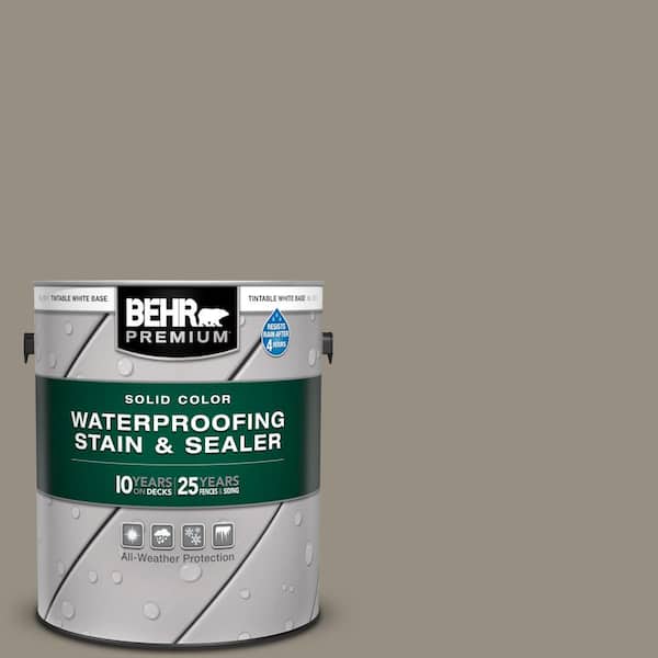 BEHR PREMIUM 1 gal. #N320-5 Gray Squirrel Solid Color Waterproofing ...